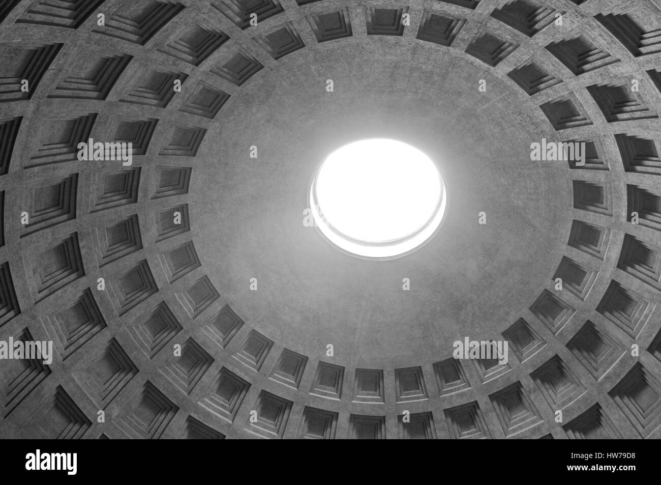 Rome, Italy - June 22, 2016: Architectural detail of the oculus on the ...