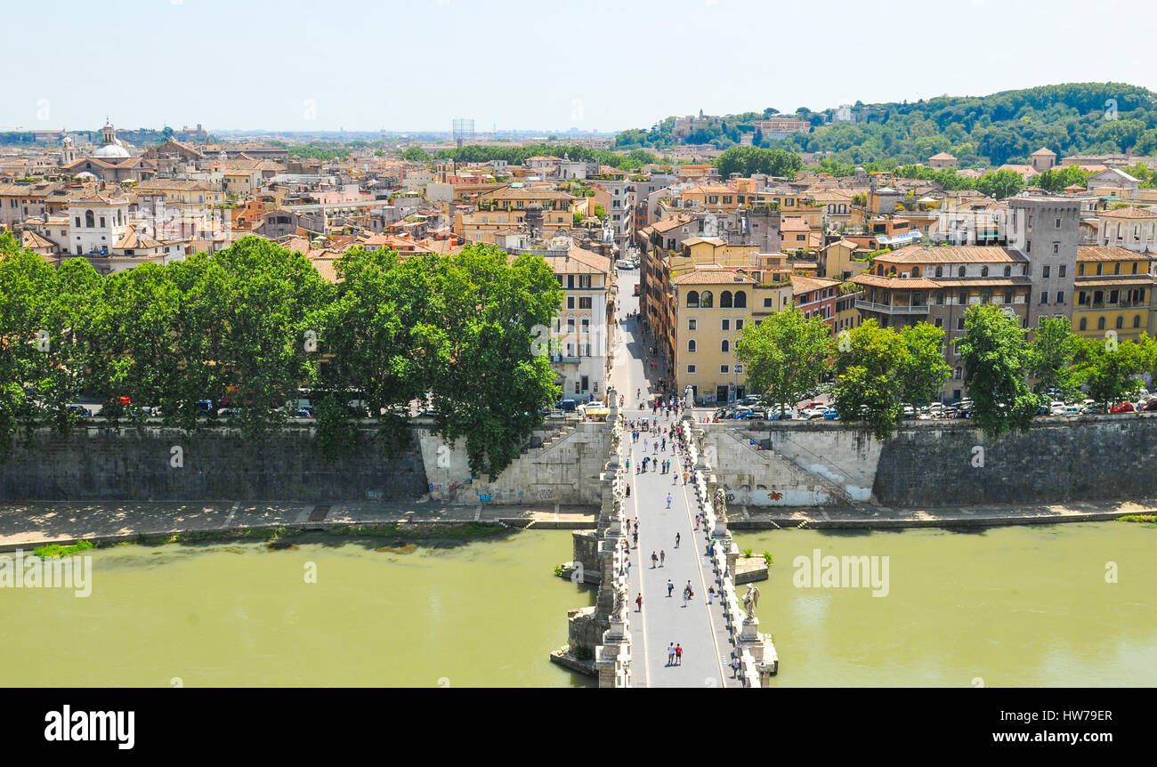 Aerial view of Rome skyline and river Tibre Stock Photo - Alamy