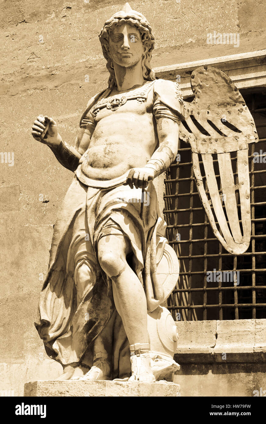 Architectural detail of angel statue in Rome, Italy Stock Photo - Alamy