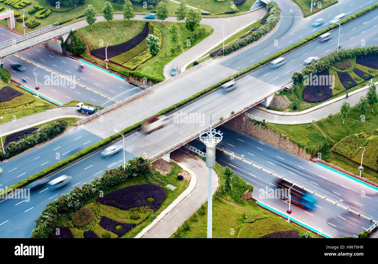 Aerial view of the Stack Interchange Stock Photo - Alamy