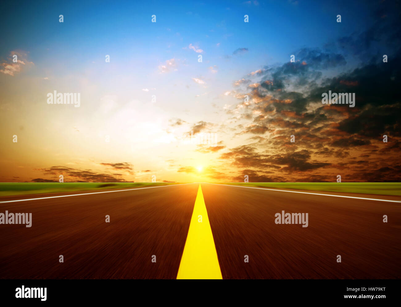 Highway of the evening sky and horizon Stock Photo - Alamy