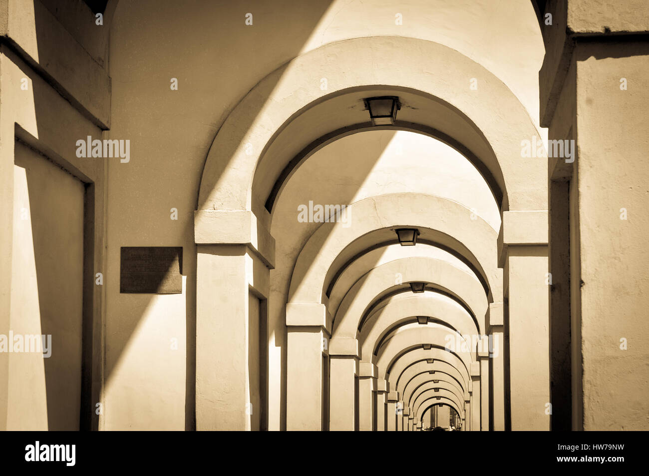 Architectural detail of arcade in Florence, Italy Stock Photo - Alamy