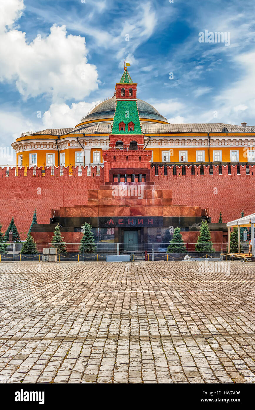 Lenin's Mausoleum, iconic resting place of Vladimir Lenin in the center ...