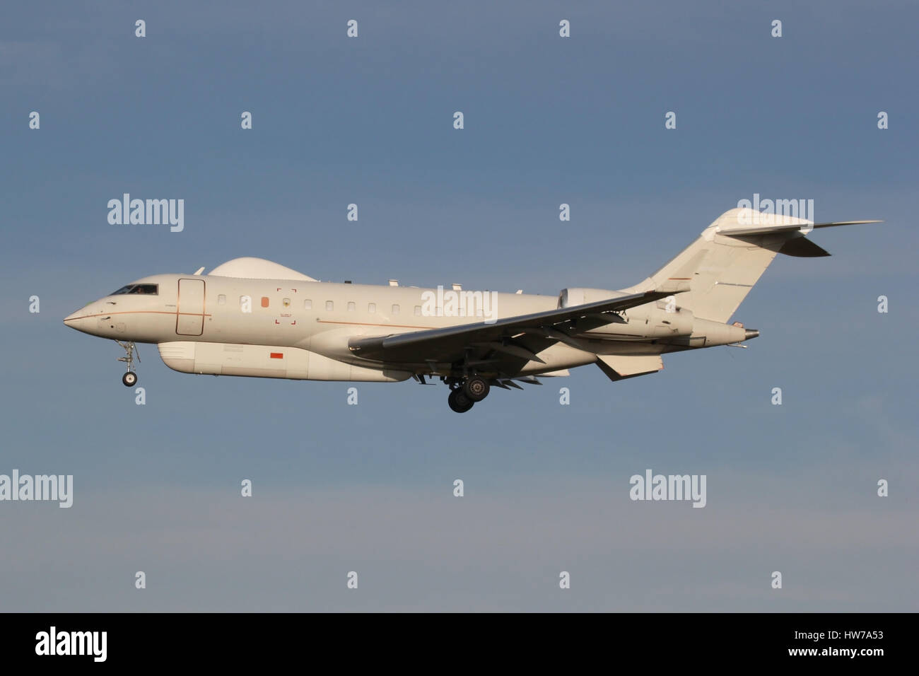 Bombardier Global Express on approach to RAF Mildenhall. This aircraft ...
