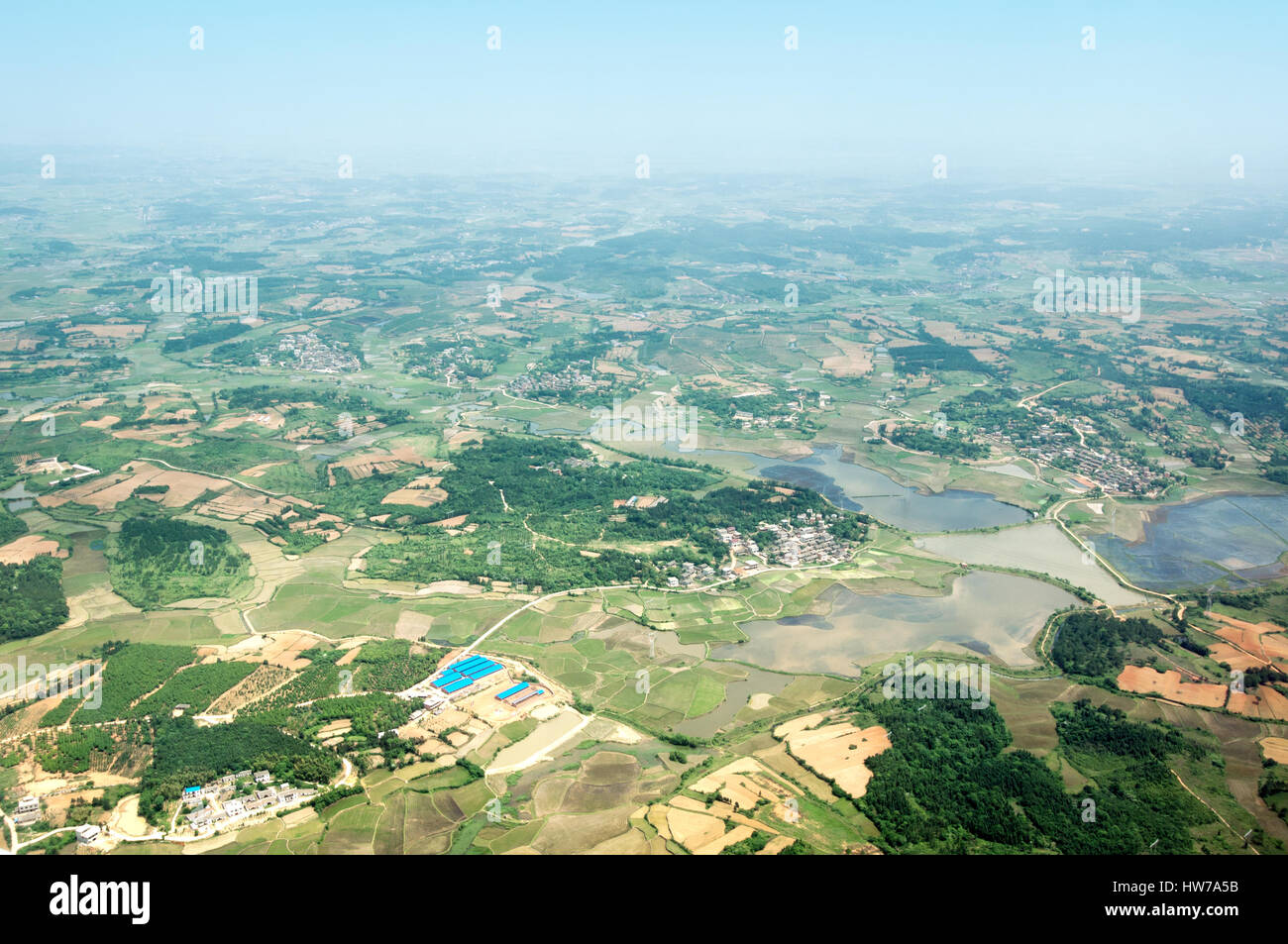 Aerial view of rural China (plains Stock Photo - Alamy