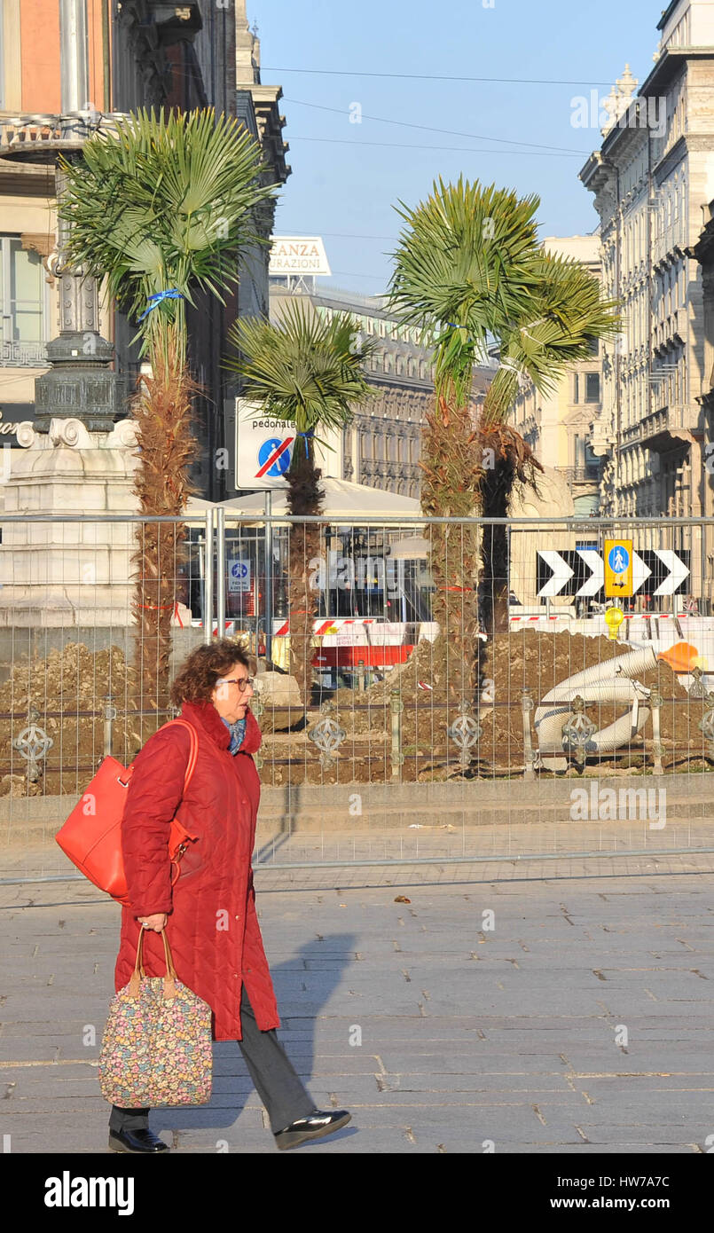 Restyling Cathedral Square with palm trees in Milan Featuring ...