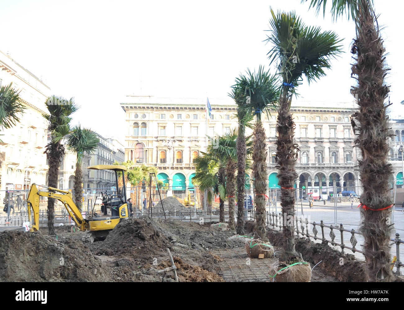 Restyling Cathedral Square with palm trees in Milan Featuring ...