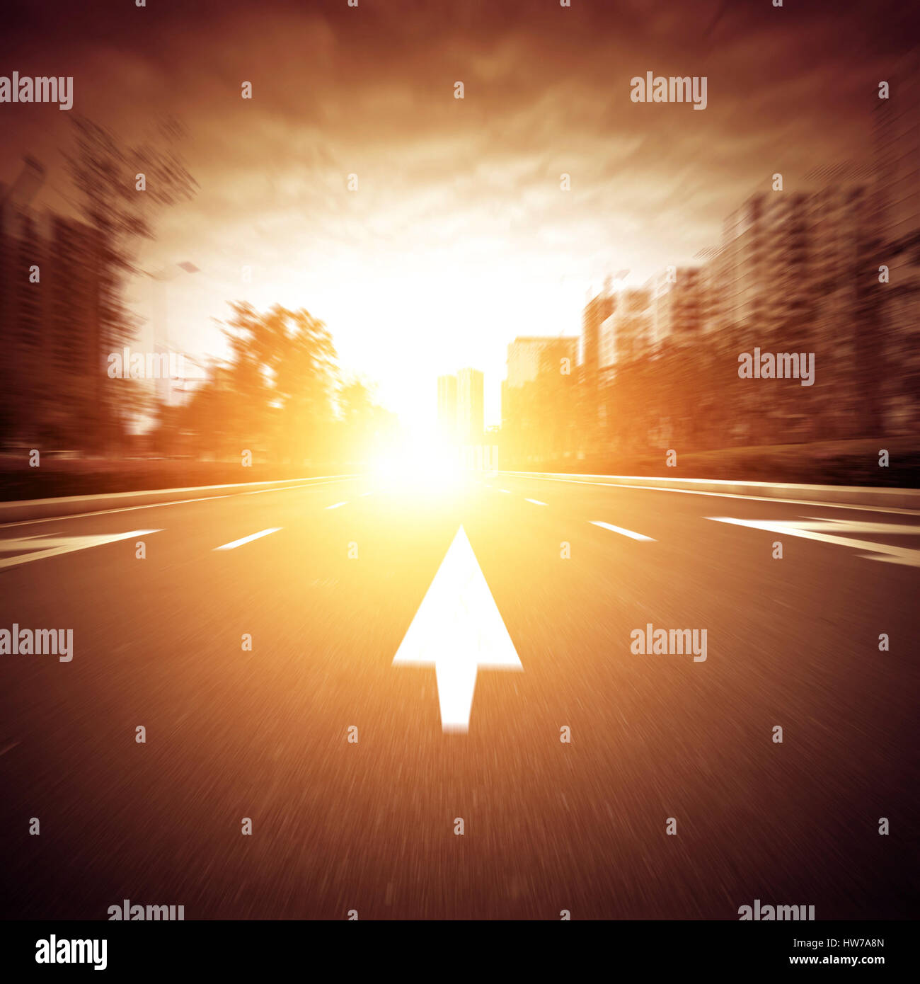 City high-rise buildings and roads Stock Photo - Alamy