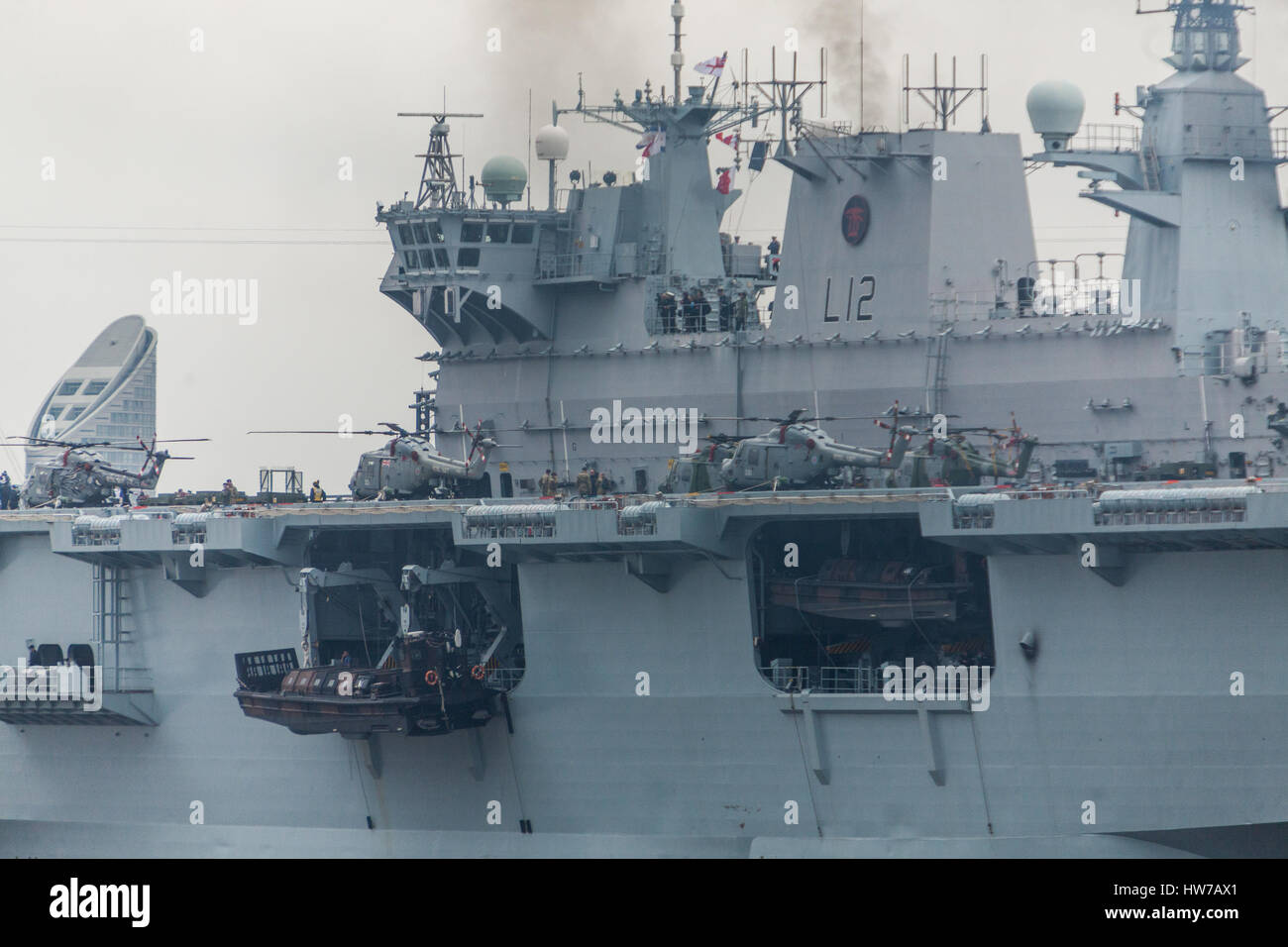 Amphibious assault ship HMS Ocean arrives in London as part of exercise ...