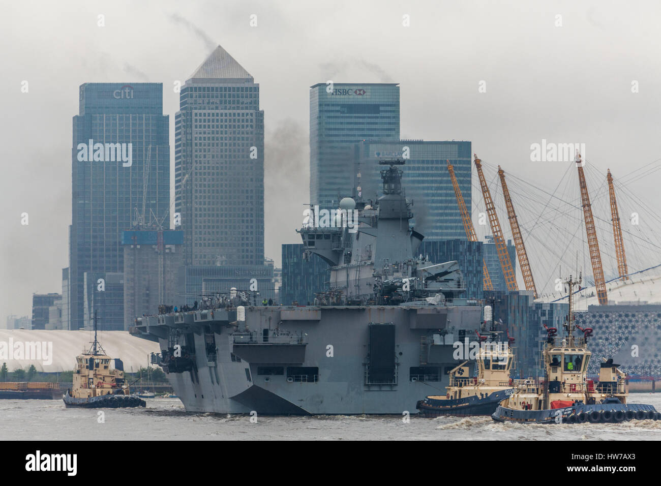 Amphibious assault ship HMS Ocean arrives in London as part of exercise ...