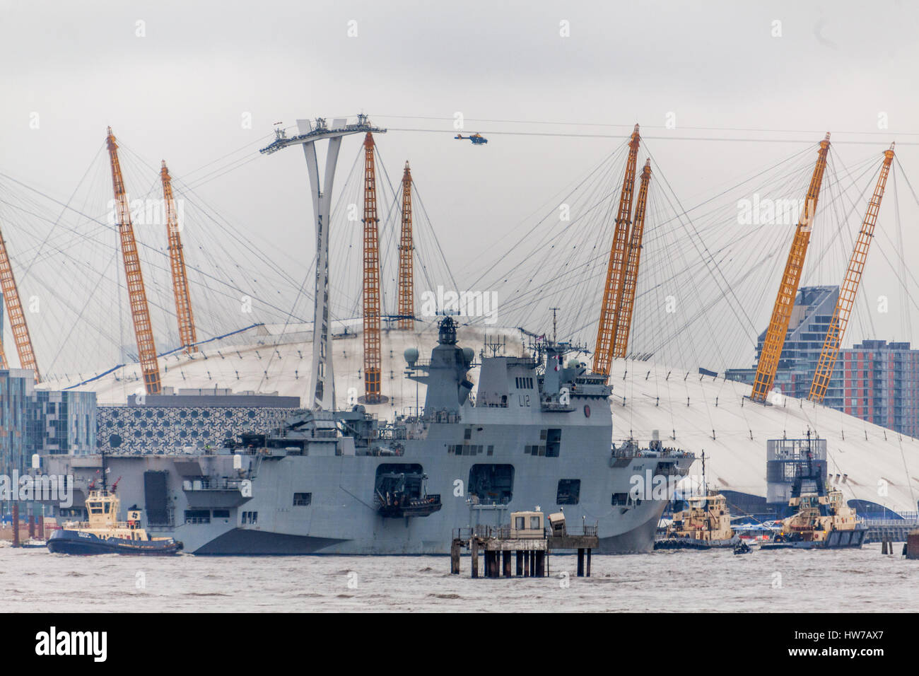 Amphibious assault ship HMS Ocean arrives in London as part of exercise ...