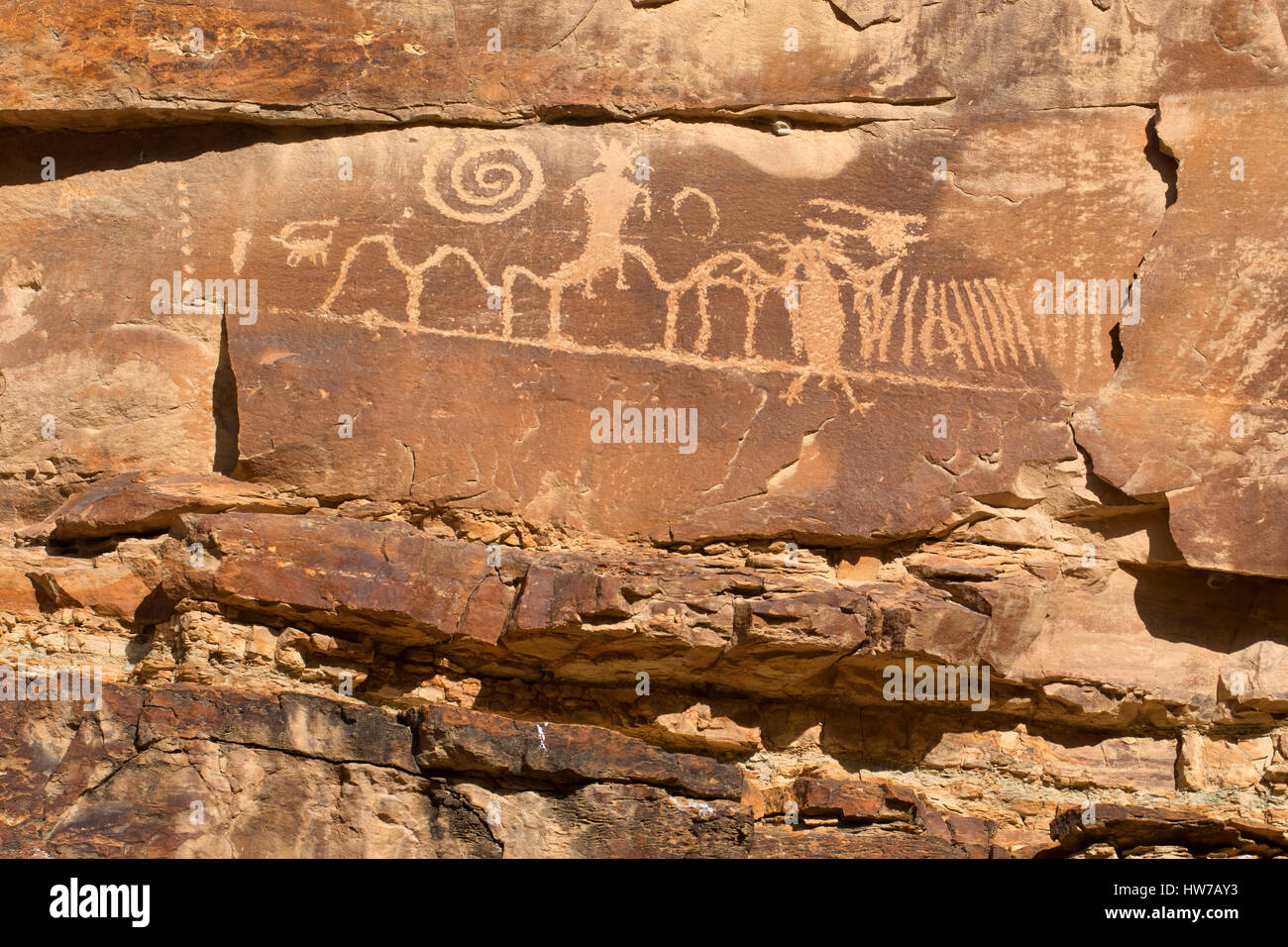 Petroglyphs, Nine Mile Canyon National Backcountry Byway, Utah Stock ...