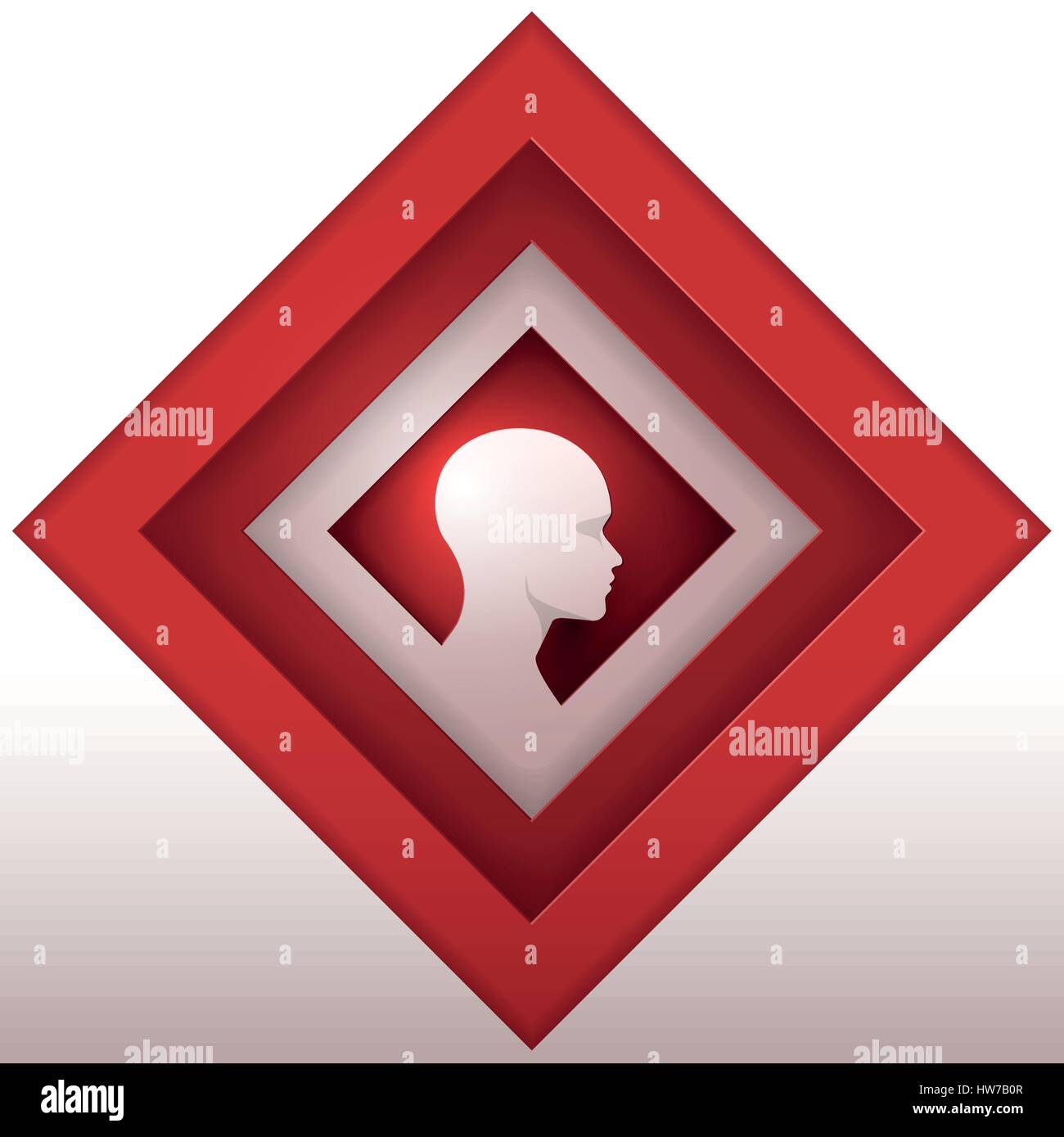 Vector human mind concept paper art style illustration with nested ...