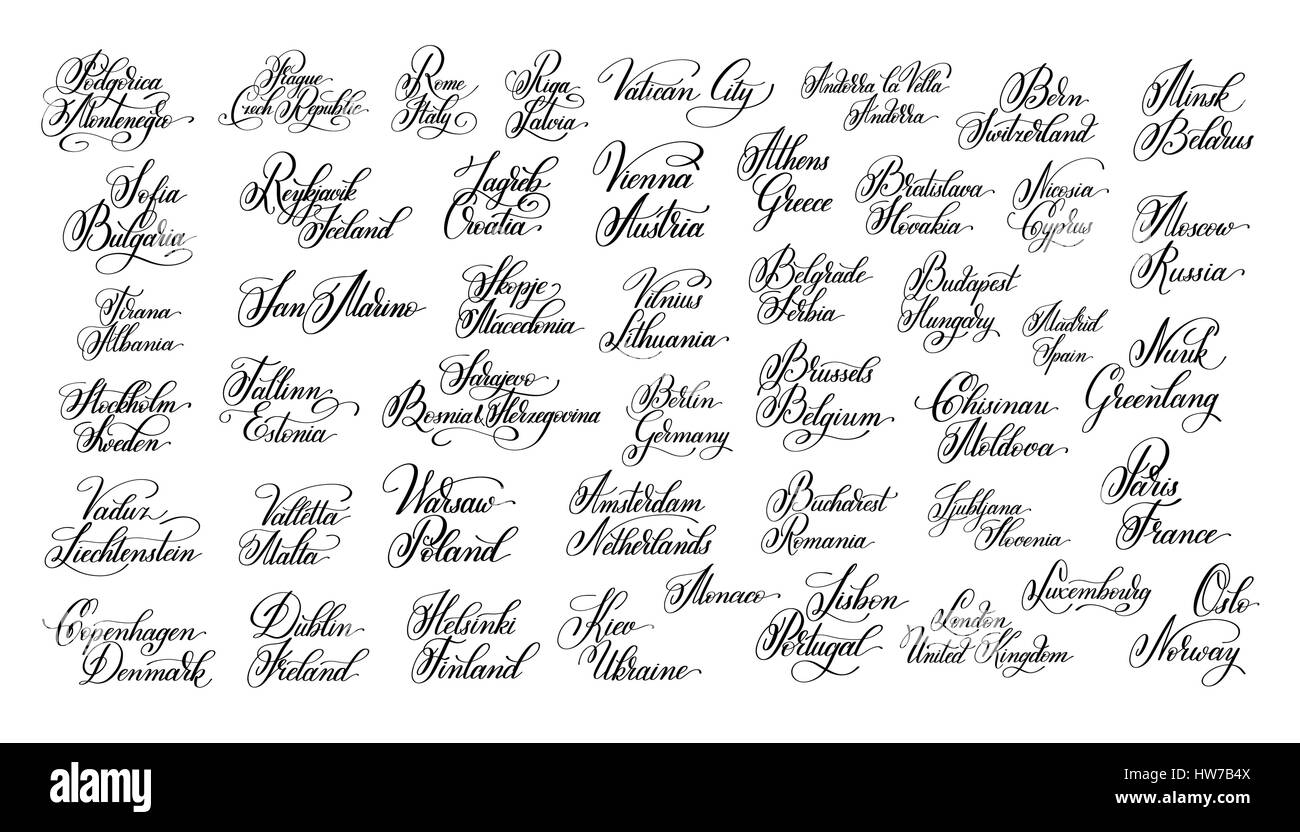 Hand lettering name european capital hi-res stock photography and ...