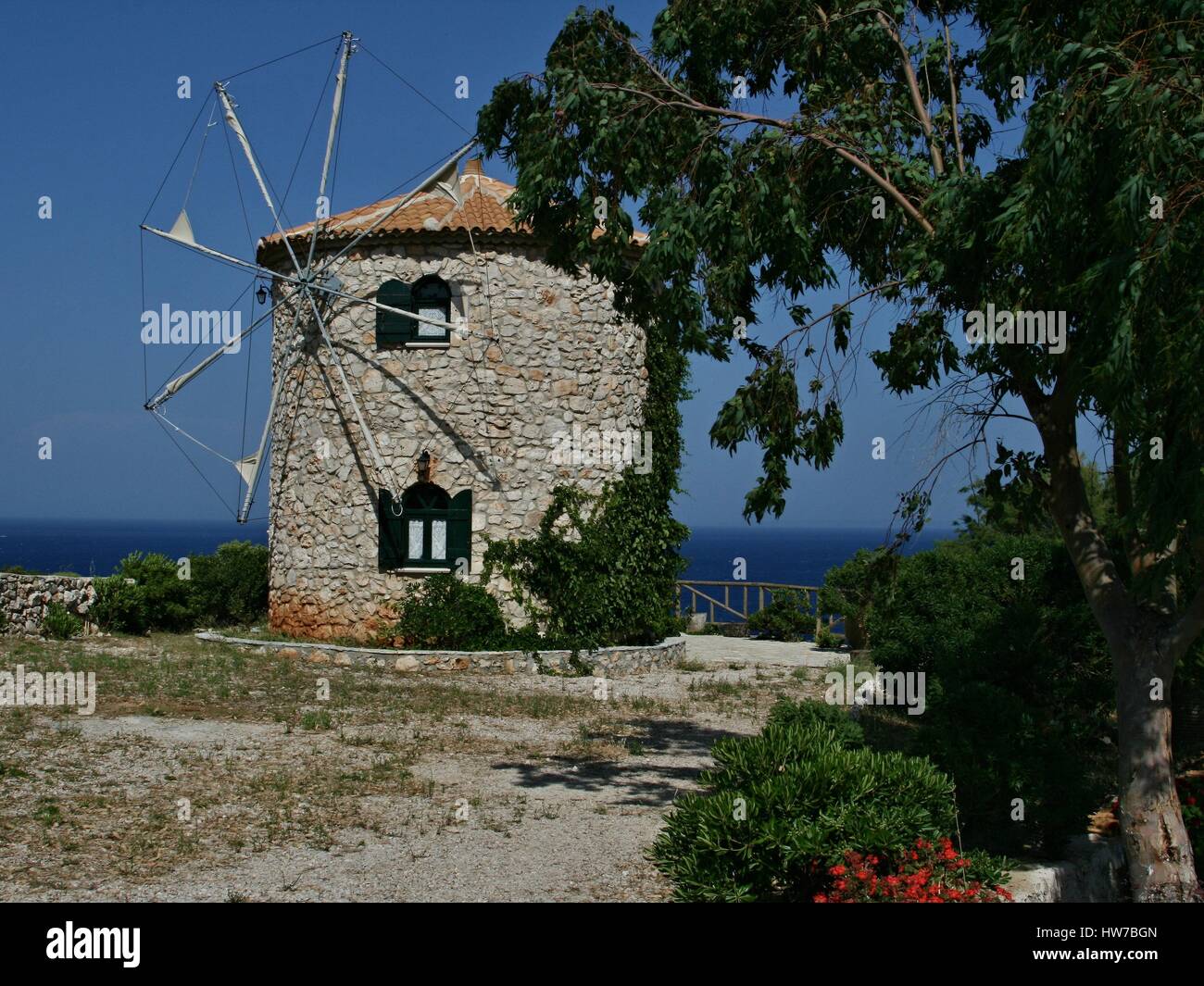 Old windmill on zakynthos island hi-res stock photography and images ...