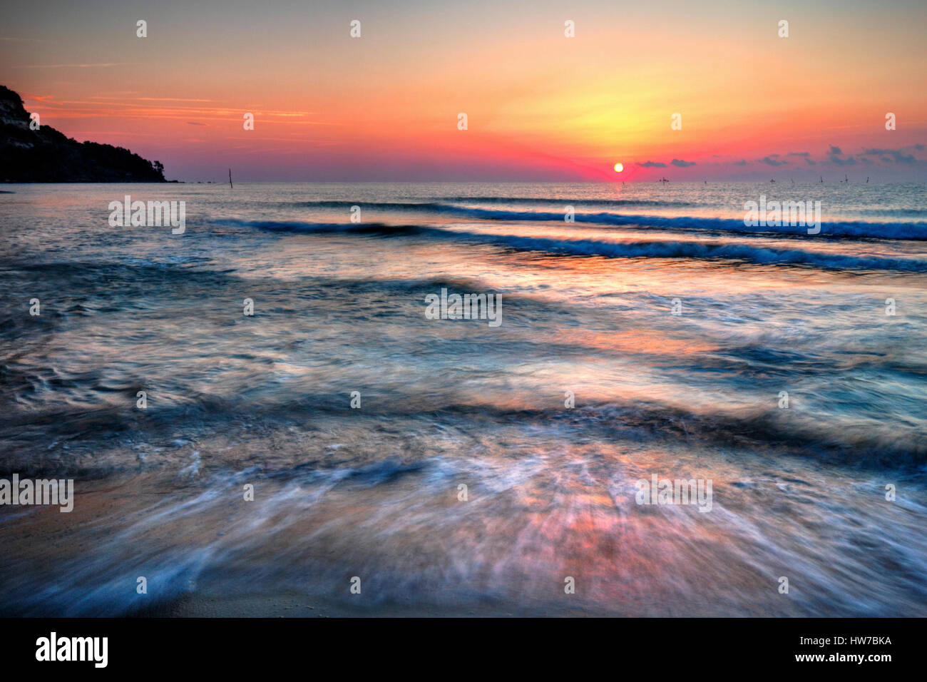 Beautiful sunrise over the sea Stock Photo - Alamy