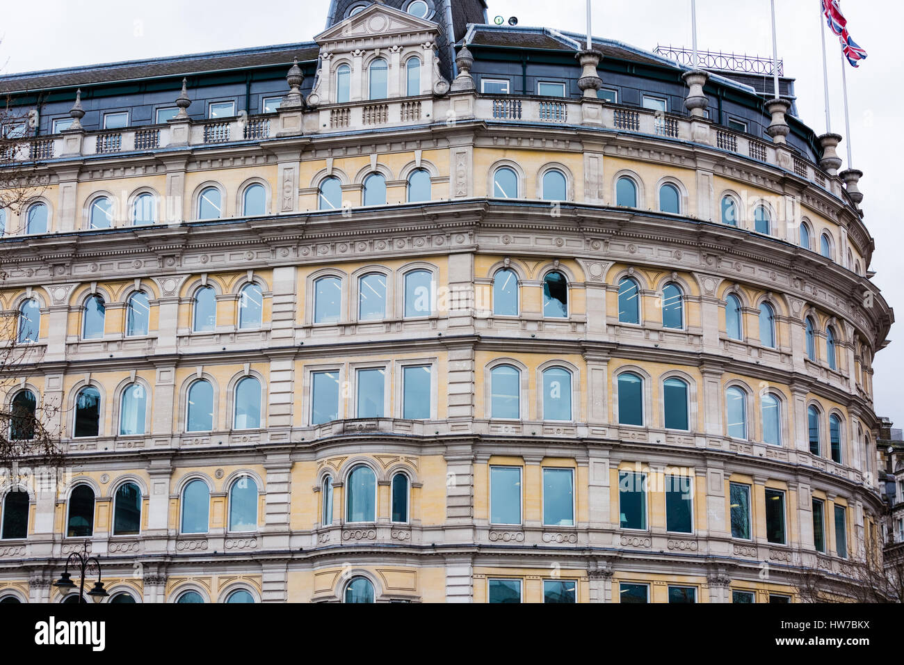 Front facade of a classical architecture style building in London Stock ...