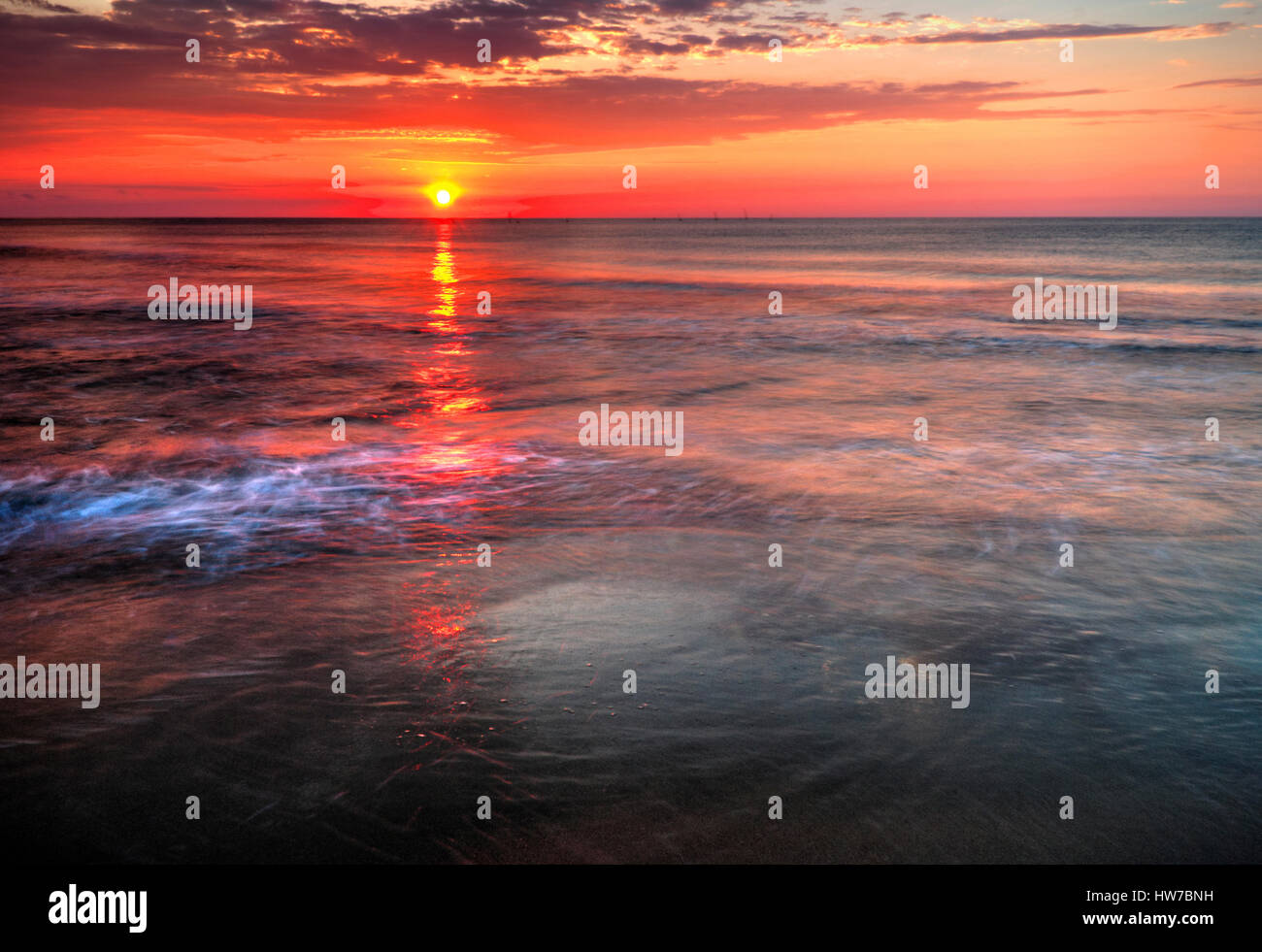 Beautiful sunrise over the sea Stock Photo - Alamy