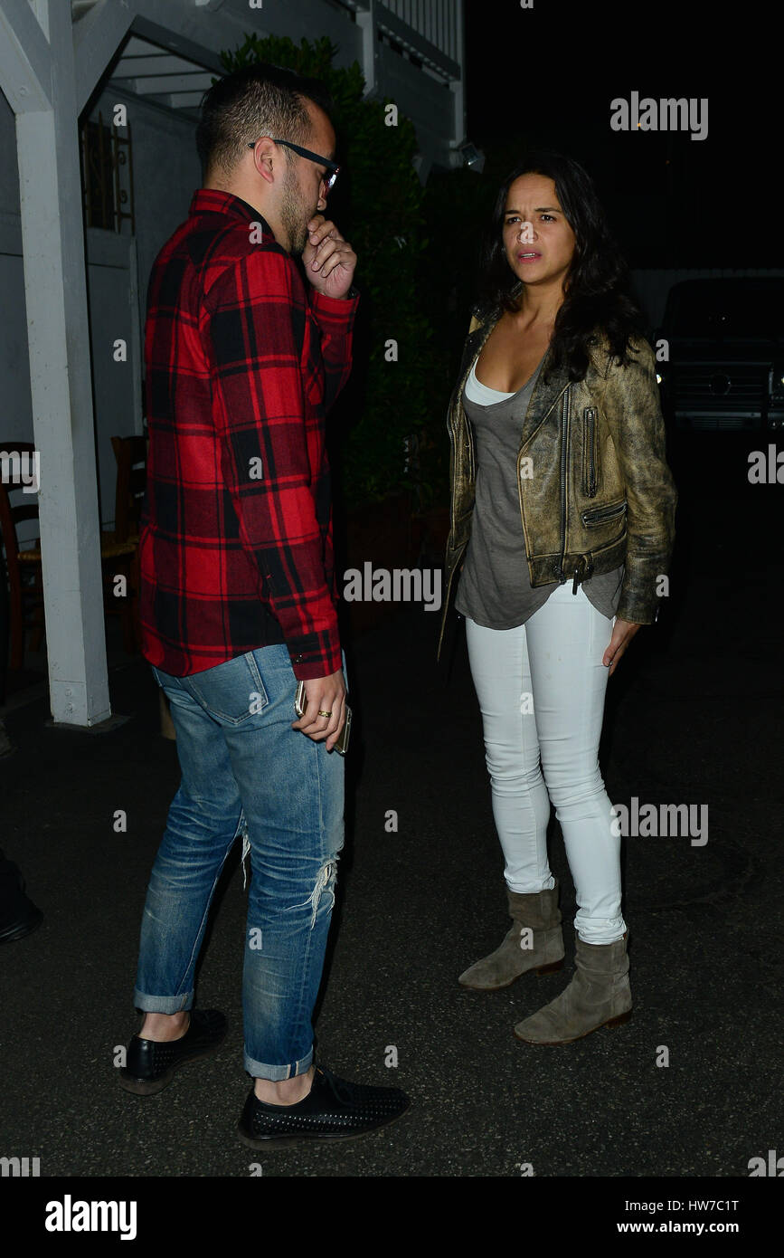 Michelle Rodriguez at Giorgio Baldi restaurant on Valentine's Day ...