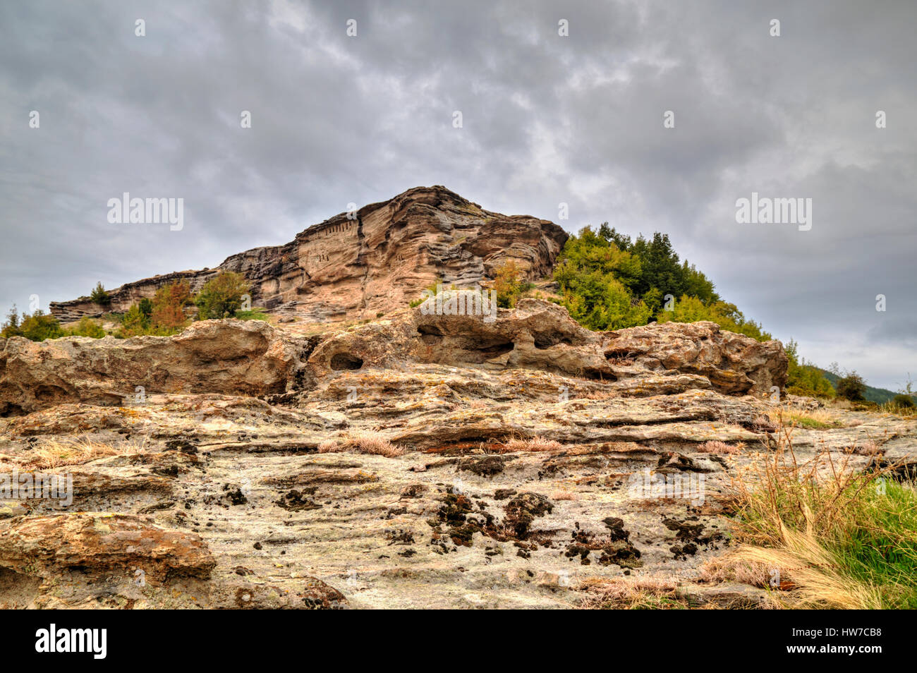 Beautiful mountain landscape with ancient rock monastery Stock Photo ...