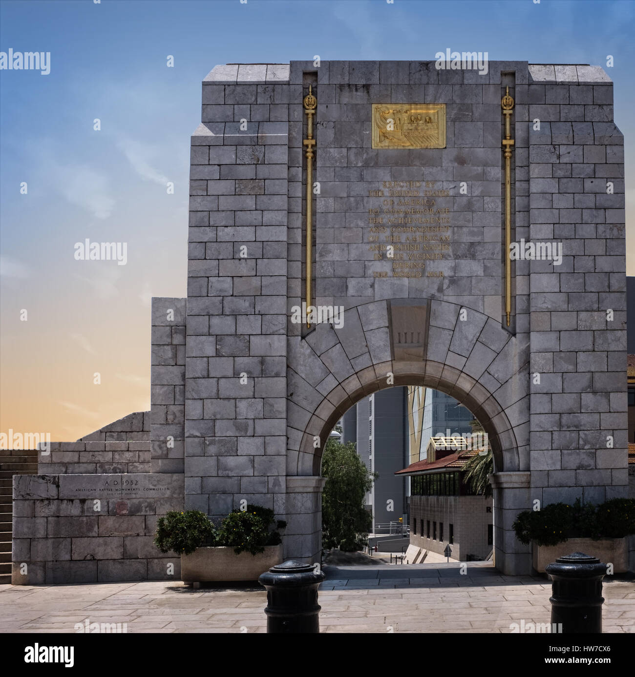 American World War 1 Naval Monument Gibraltar Stock Photo - Alamy