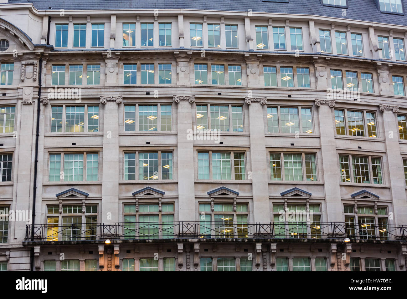 Front facade of a classical architecture style building in London Stock ...