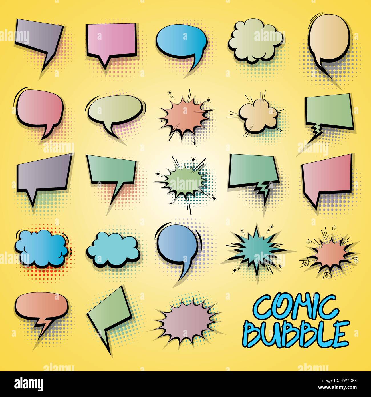 Comic collection colored cloud Stock Vector Image & Art - Alamy