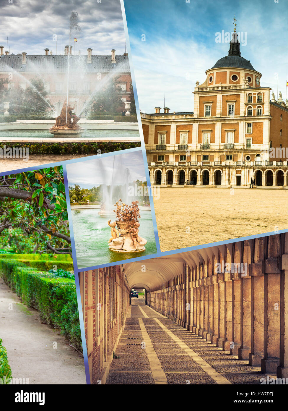 Collage of Royal Palace of Aranjuez, Madrid, Spain Stock Photo - Alamy