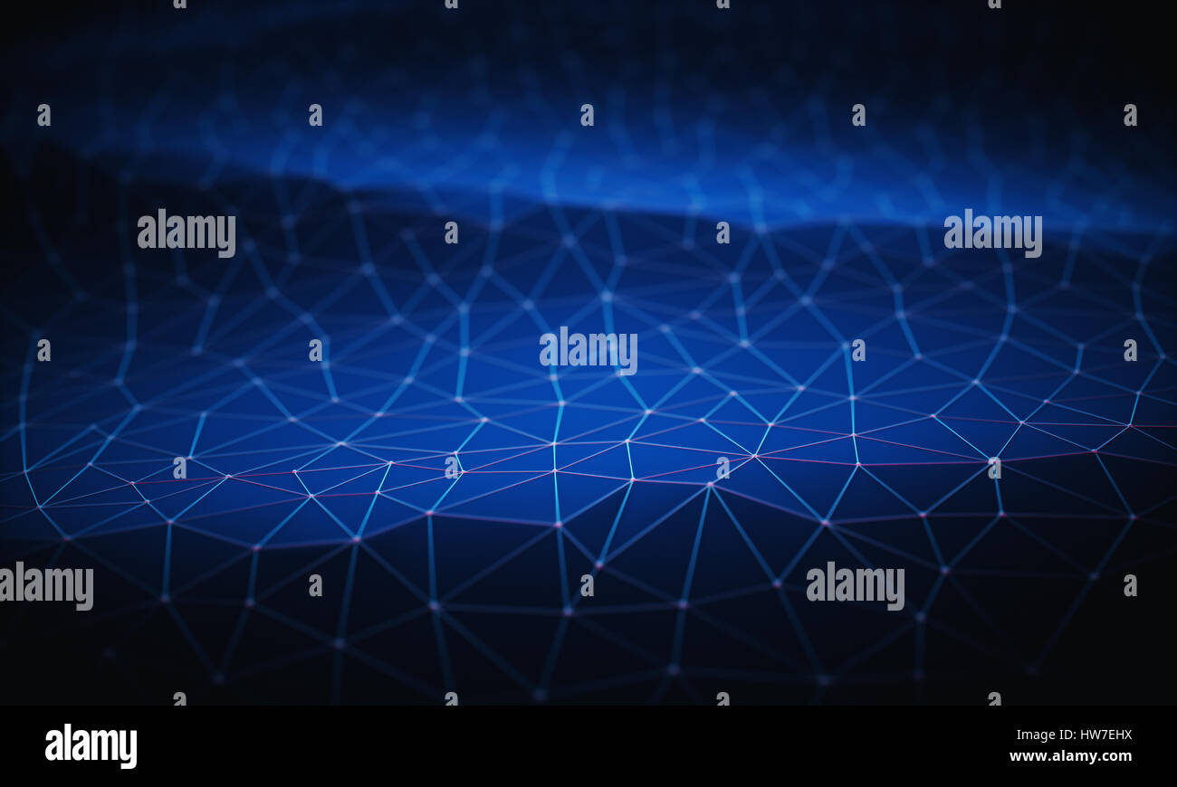 3D illustration. Abstract background, connection and lines of ...