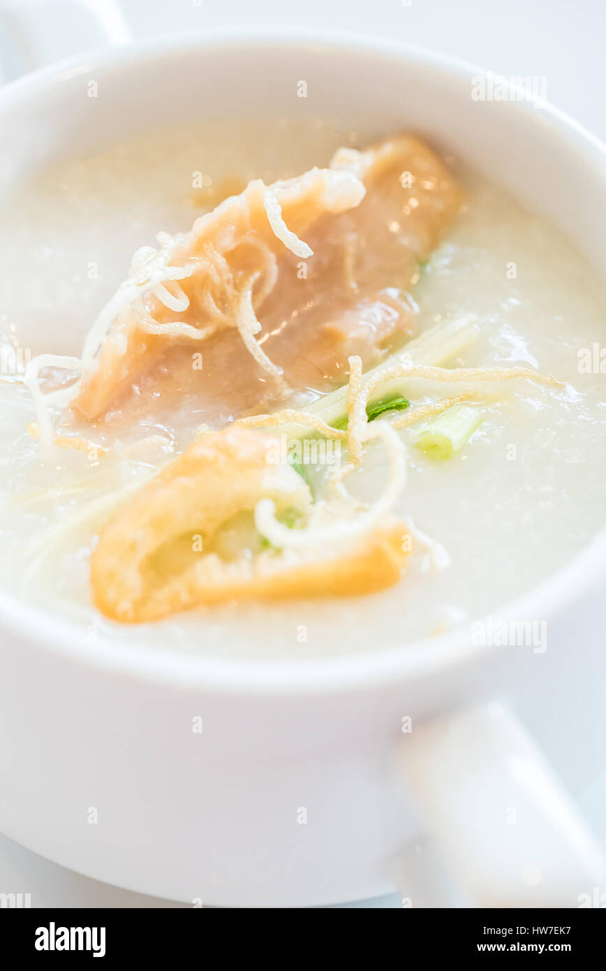 Congee Rice Porridge with pork Stock Photo - Alamy