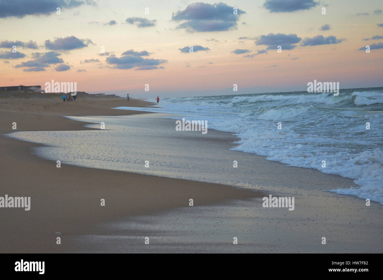 Sunset on the beach in Kill Devil Hills, North Carolina Stock Photo - Alamy
