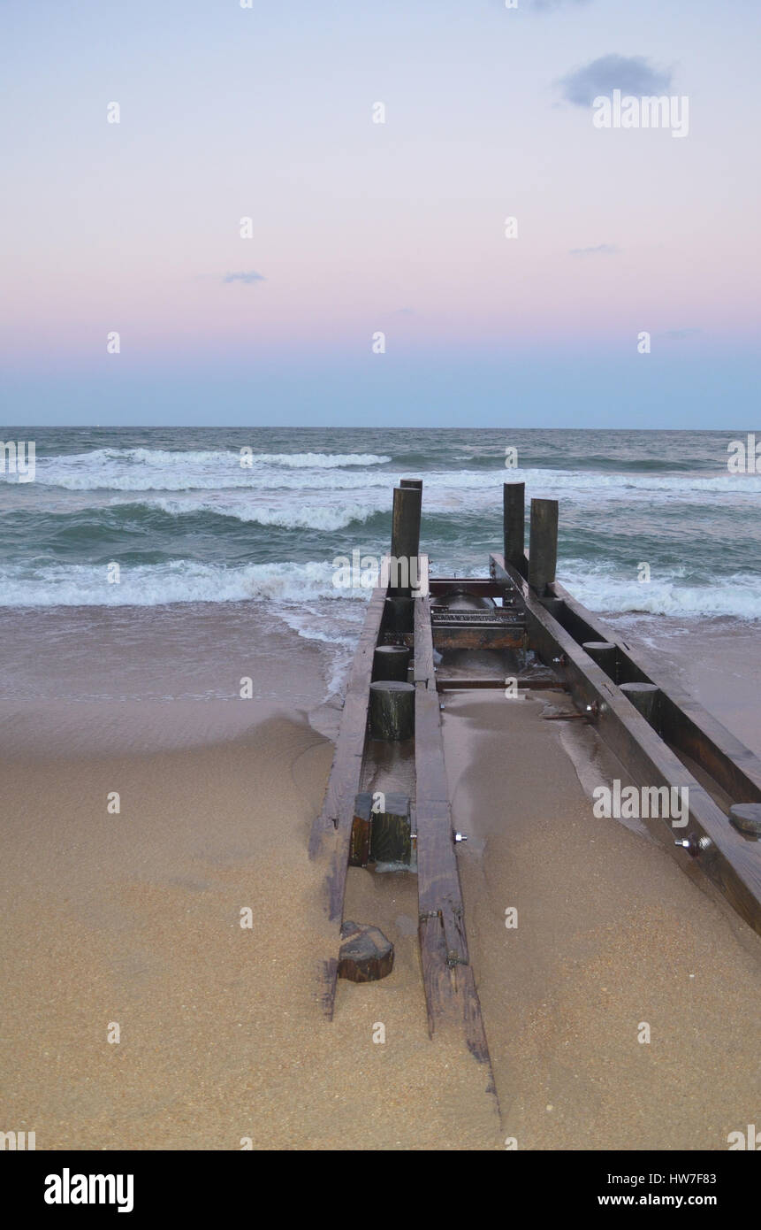 A wooden jetty at sunset in the Outer Banks Stock Photo - Alamy