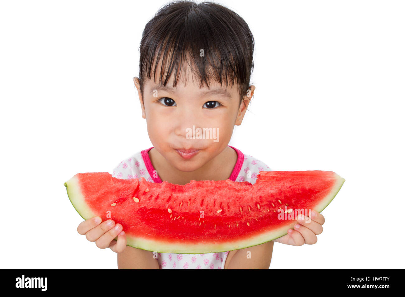 Asian girl eating watermelon hi-res stock photography and images - Alamy