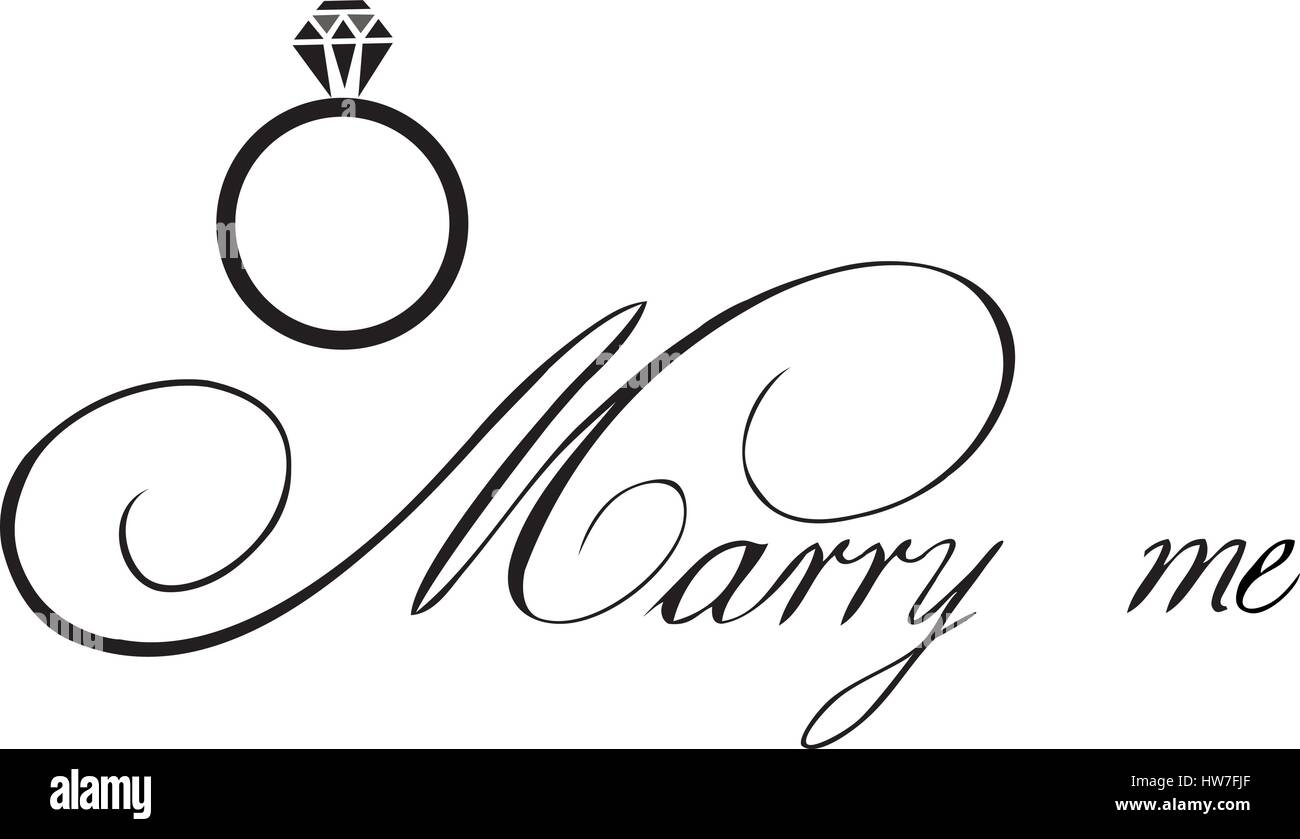 vector illustration of wedding rings marry me card Stock Vector Image ...