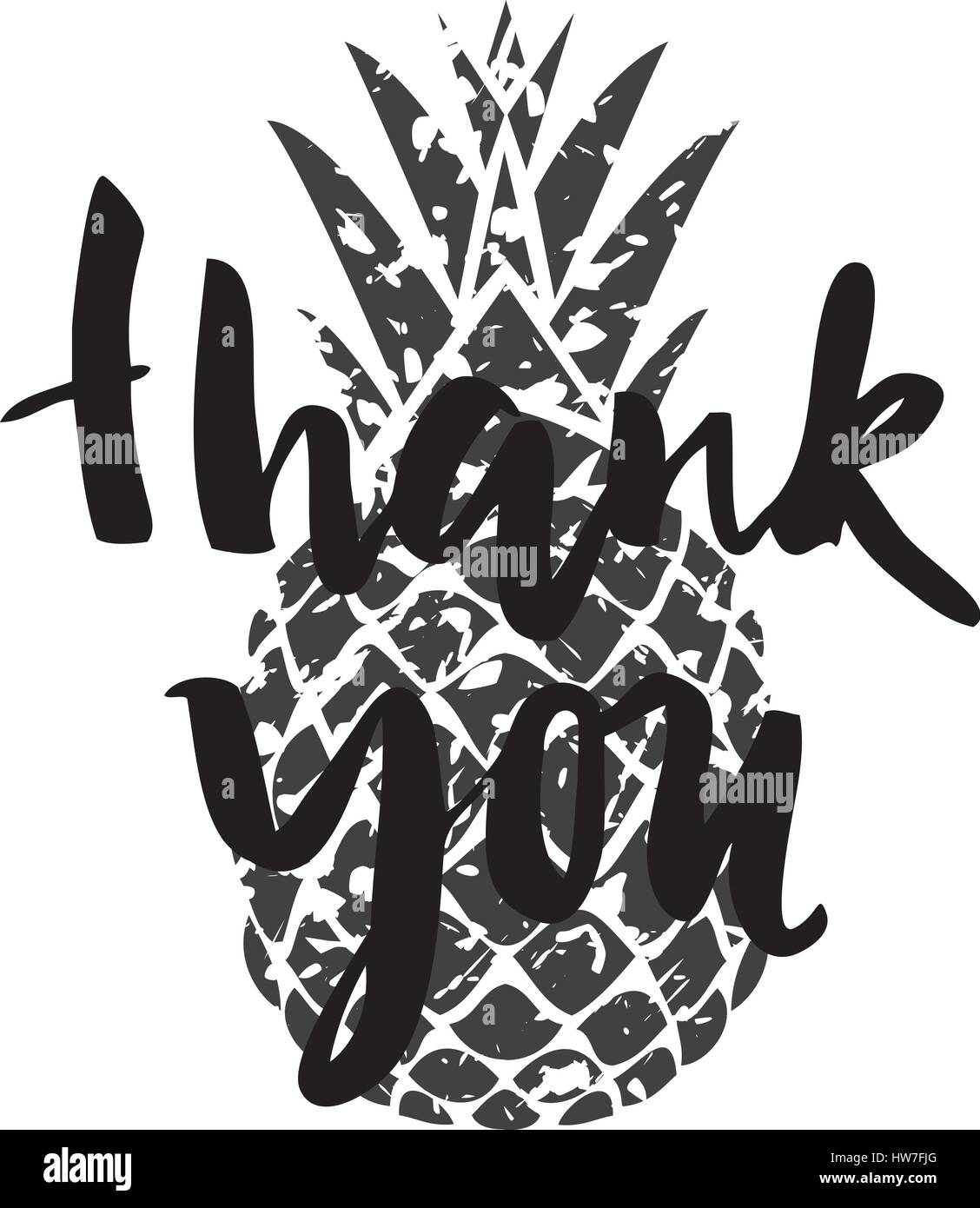 vector illustration of a thank you card with pineapple Stock Vector ...