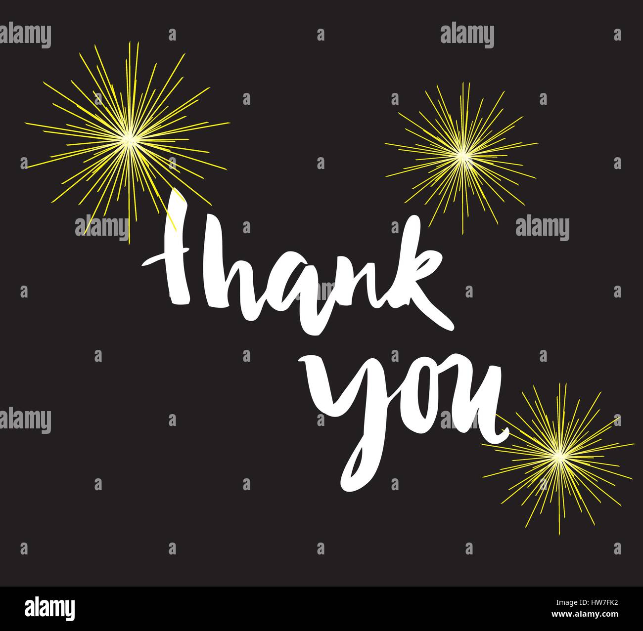 vector illustration of thank you card with fireworks Stock Vector Image ...