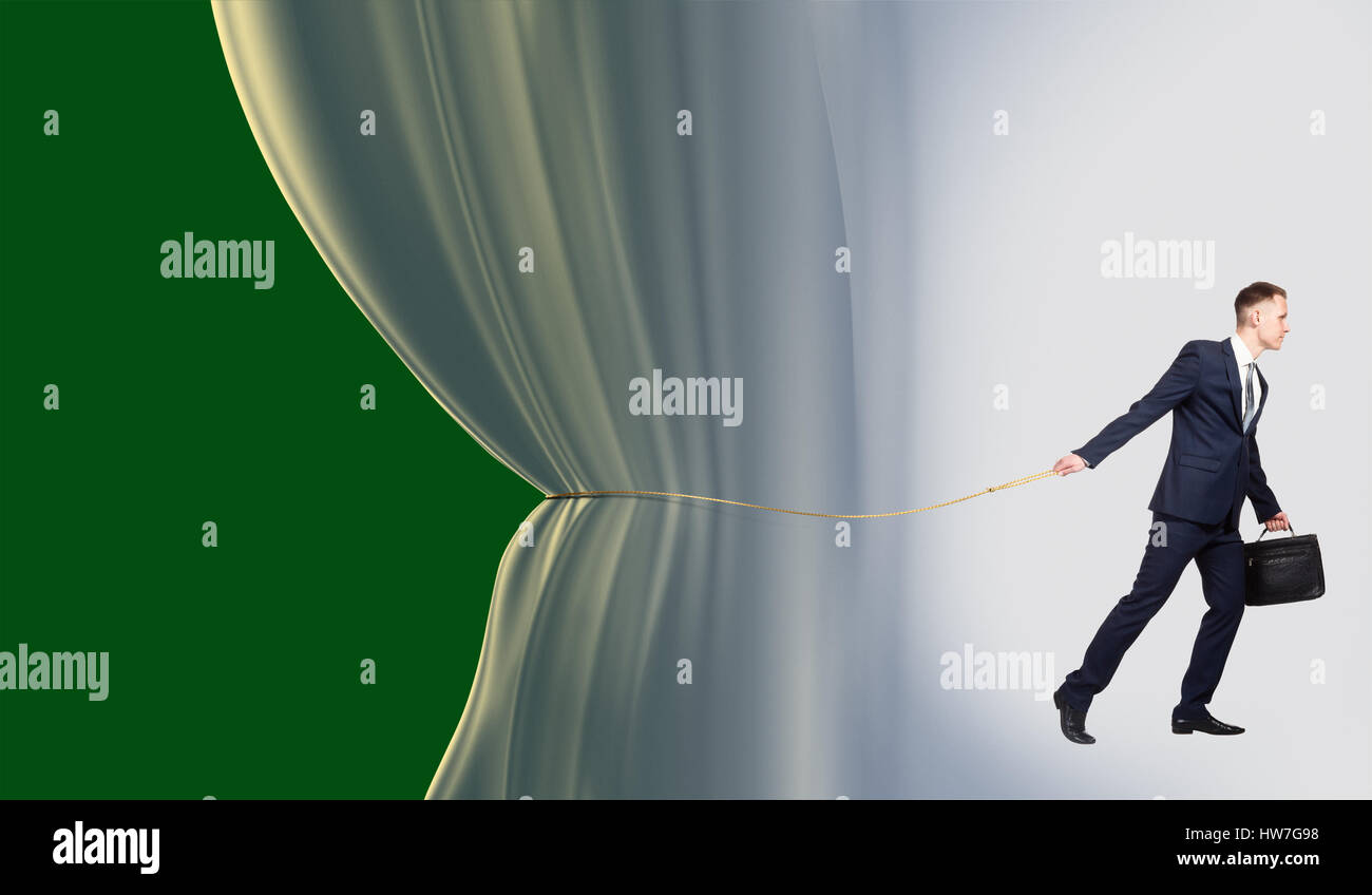 Young businessman beginning presentation, concept of performance Stock ...