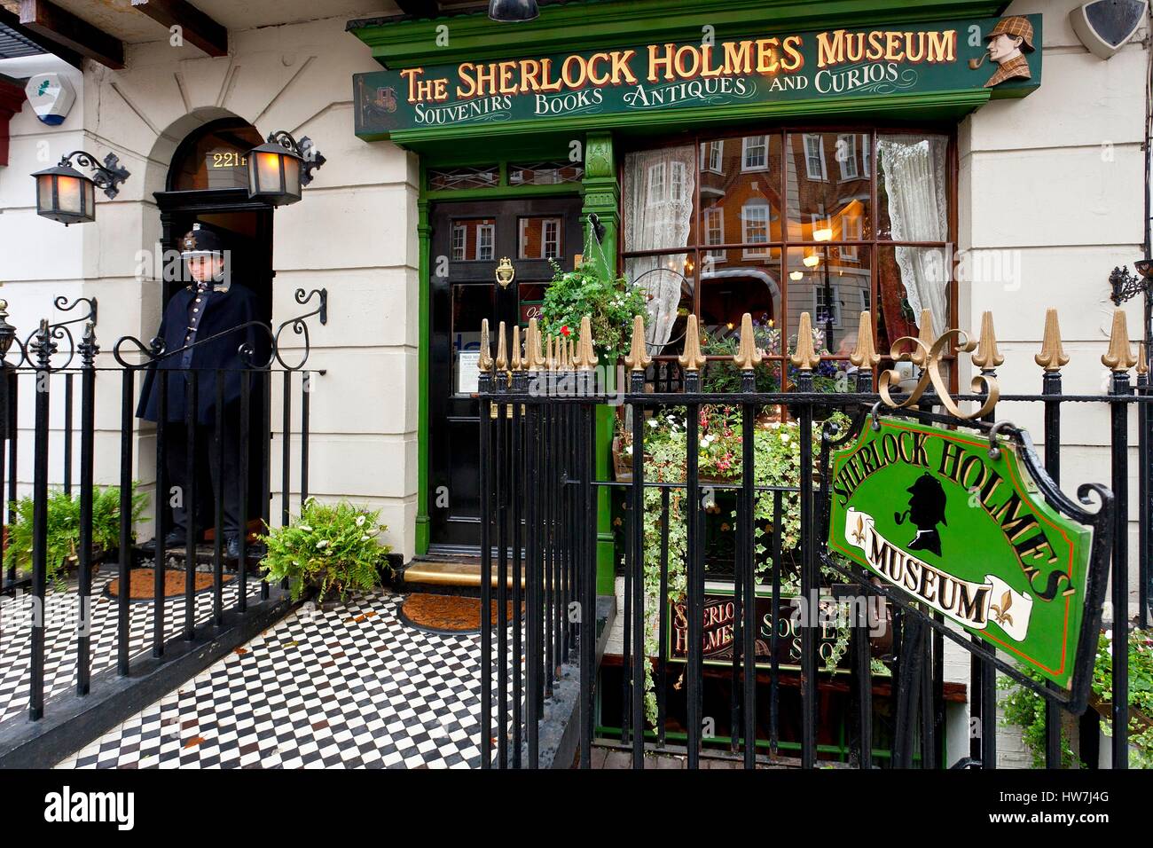 United Kingdom, London, Display in the Sherlock Holmes Museum Stock ...