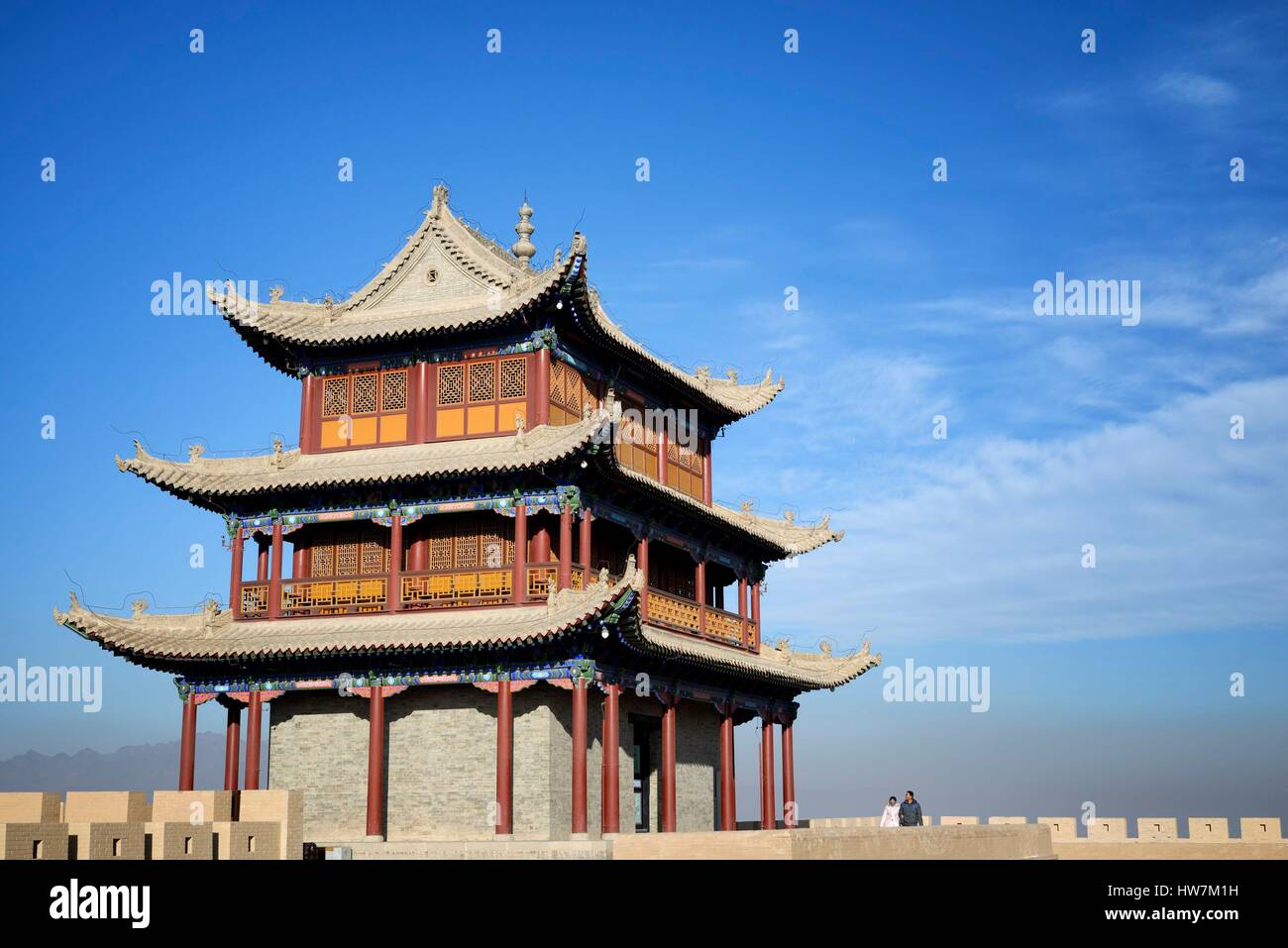 China, Gansu Province, Jiayuguan Fortress at the west end of the Great ...