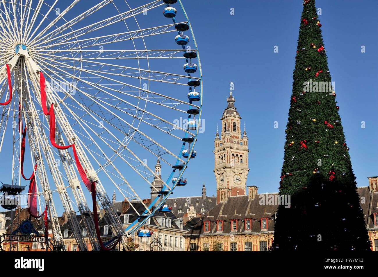 France, Nord, Lille, Place du General de Gaulle or Grand Place, big ...
