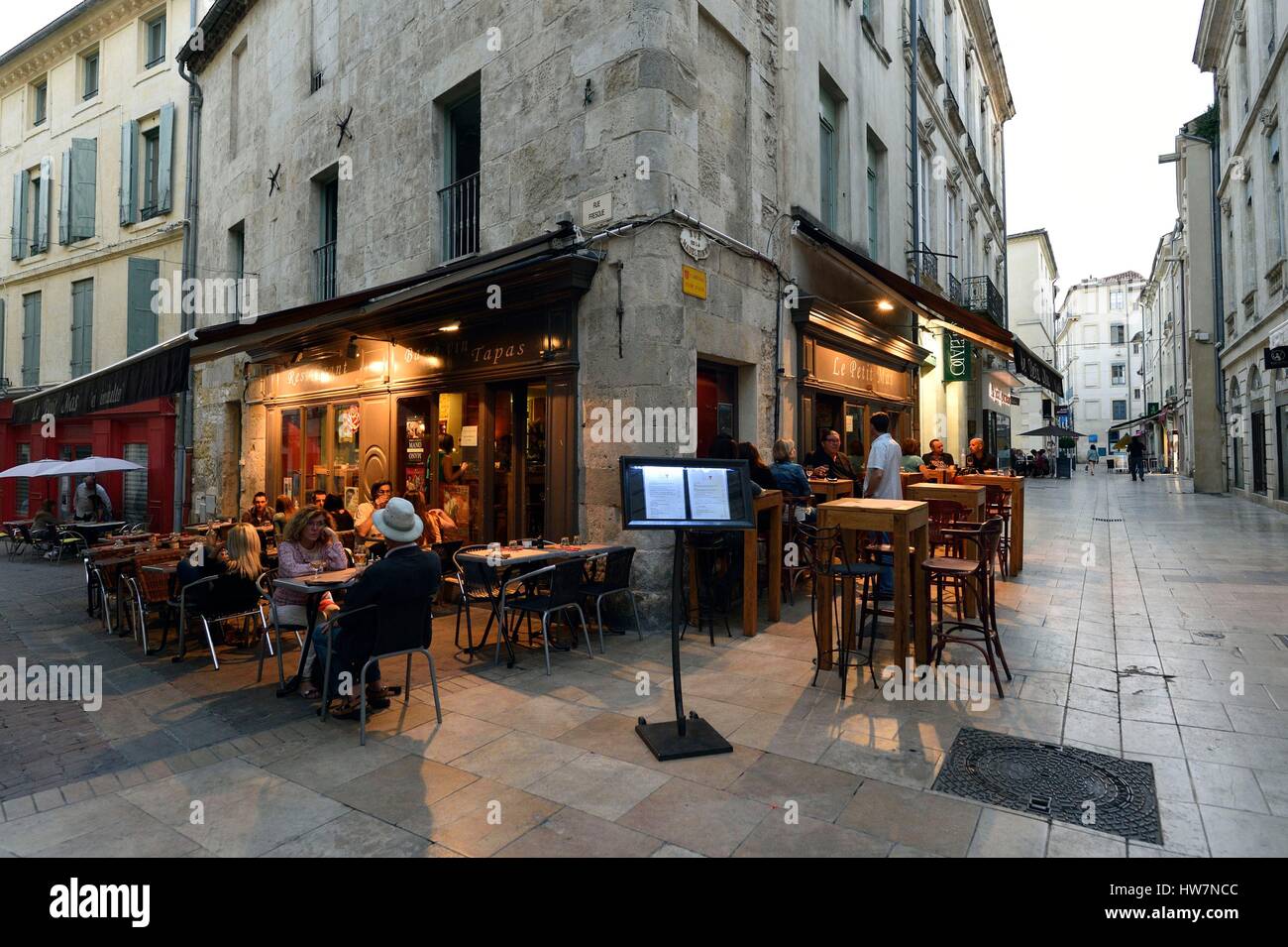 France, Gard, Nimes, old city, rue Fresque Stock Photo - Alamy