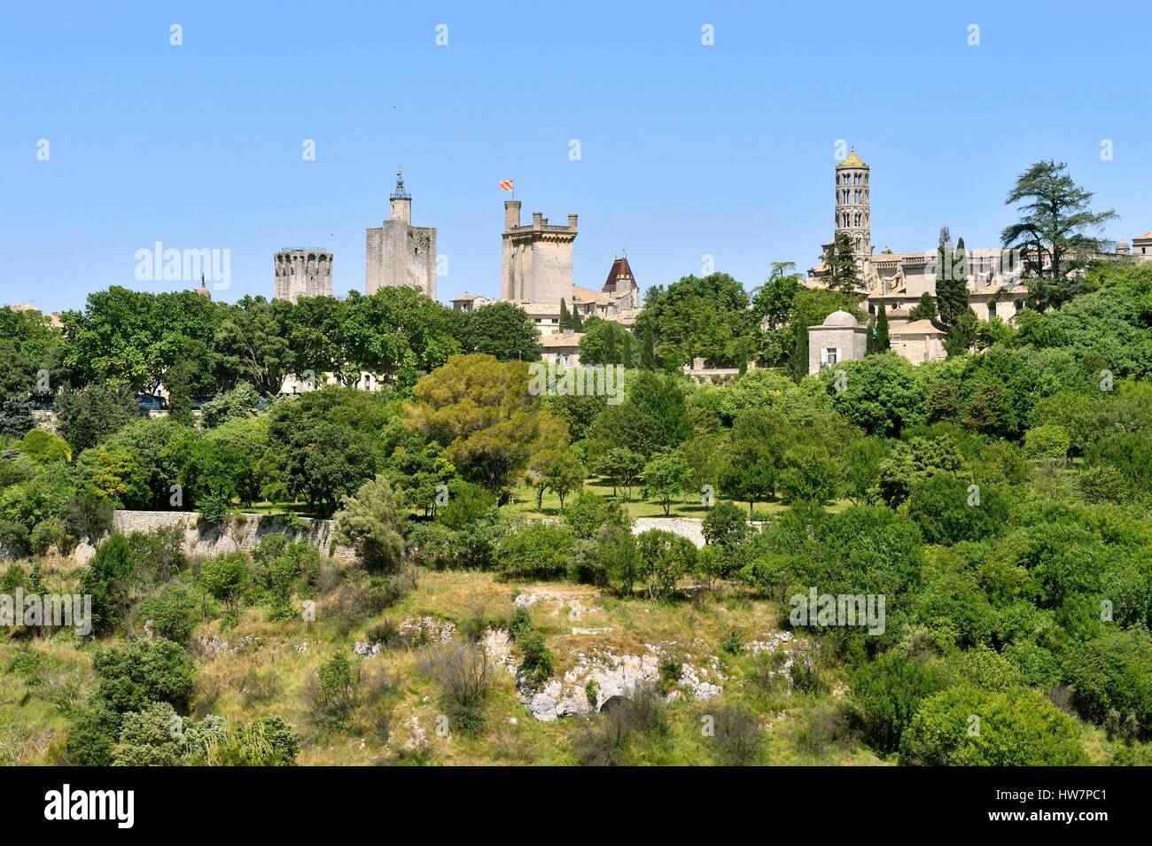 France, Gard, Pays d'Uzege, Uzes, the Ducal castle known as the Duche ...