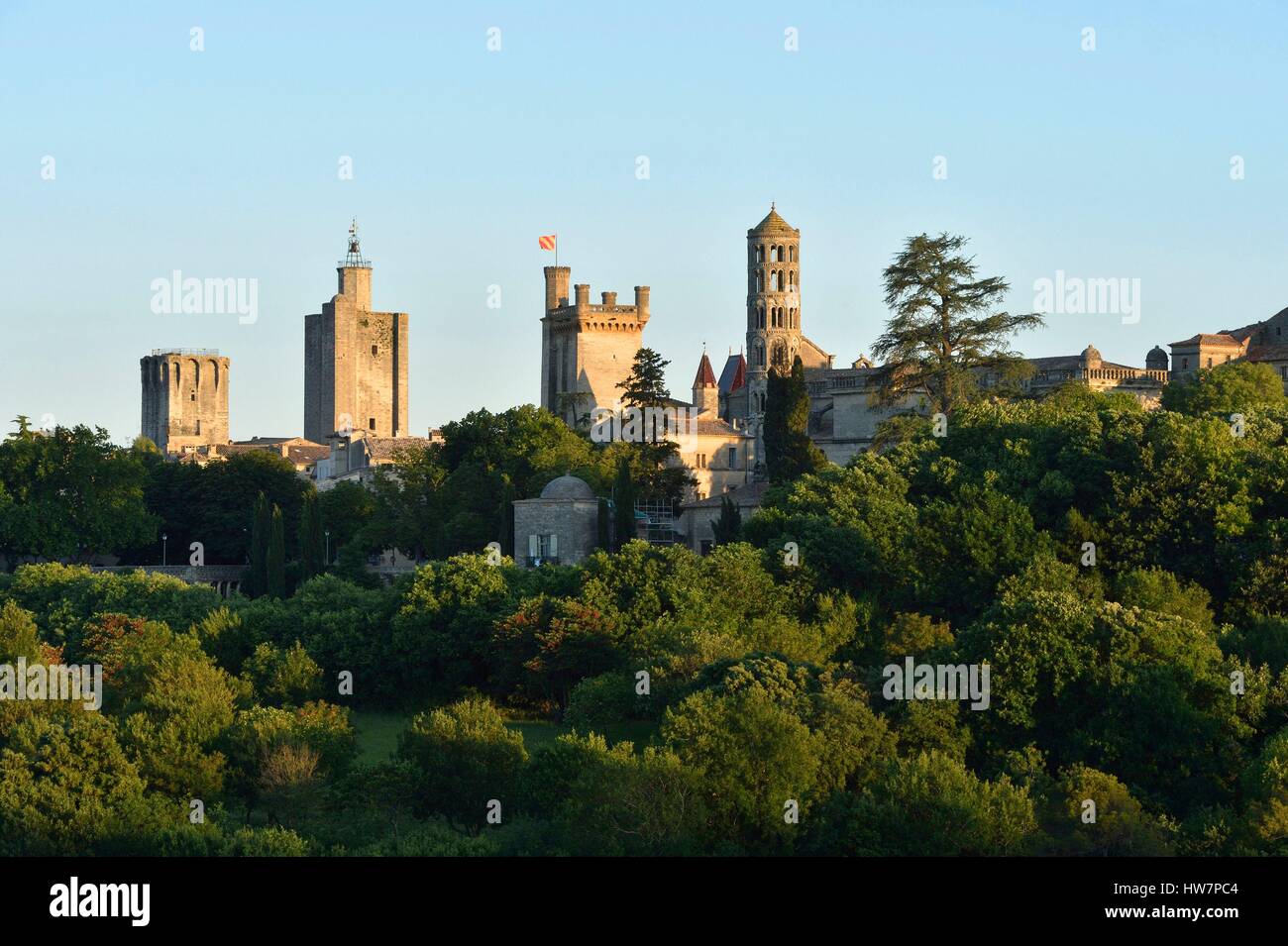 France, Gard, Pays d'Uzege, Uzes, the Ducal castle known as the Duche ...