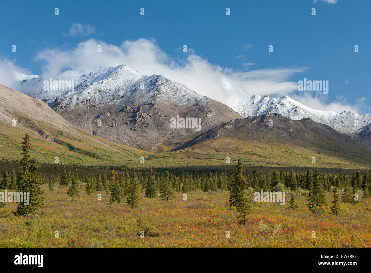 Termination dust on the Alaska Range, Denali National Park, Alaska ...