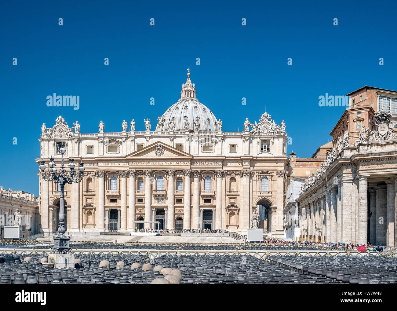 Rome , Vatican City, St. Peter's Basilica . Cathedral Square with ...