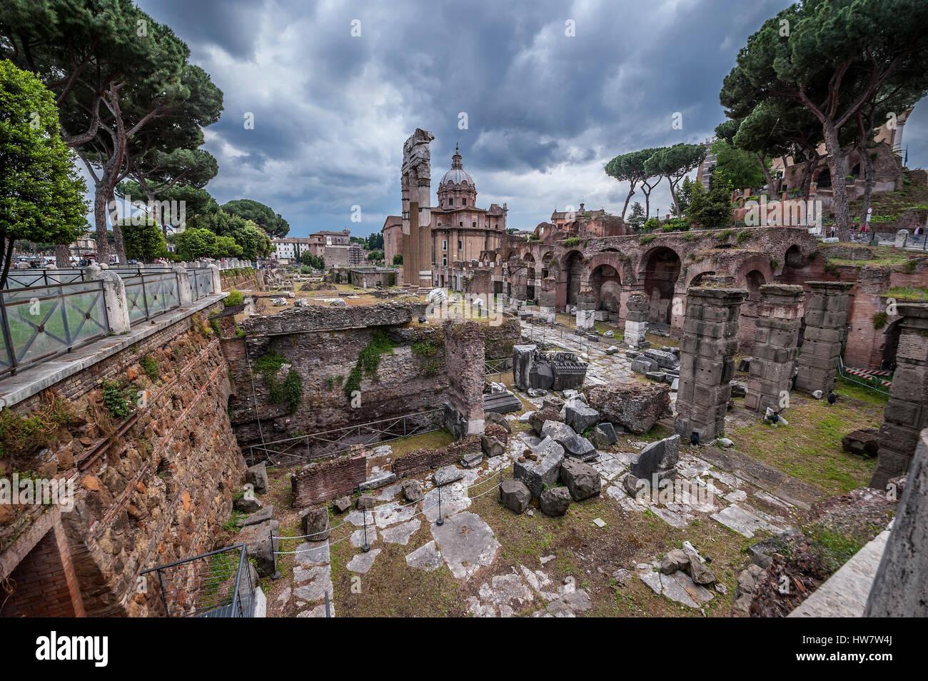 Italy. The ruins of the Roman Forum in the heart of the ancient city ...