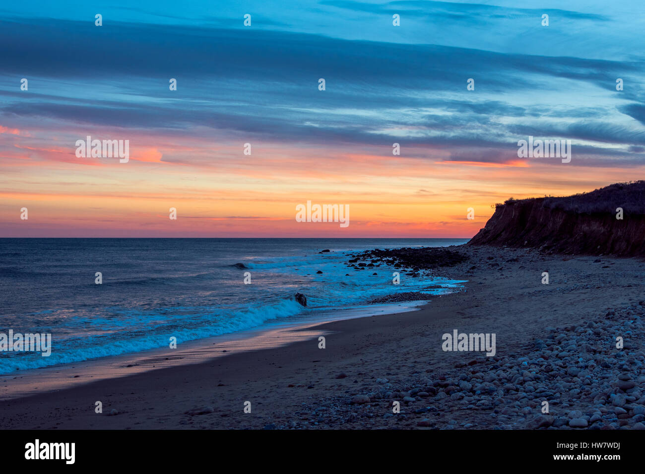 Winter Sunset in Montauk Point Stock Photo - Alamy