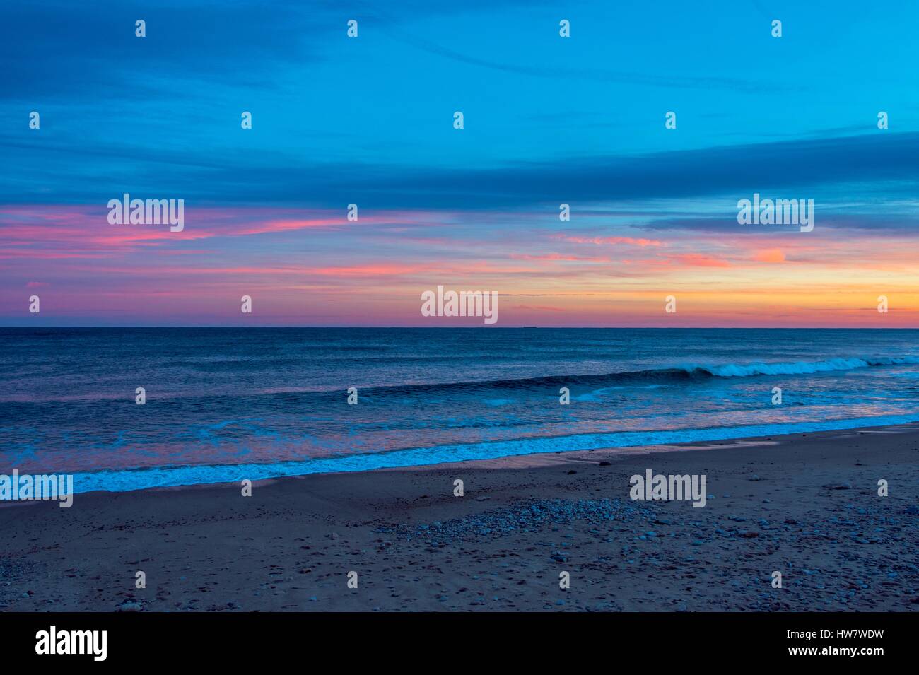 Winter Sunset in Montauk Point Stock Photo - Alamy