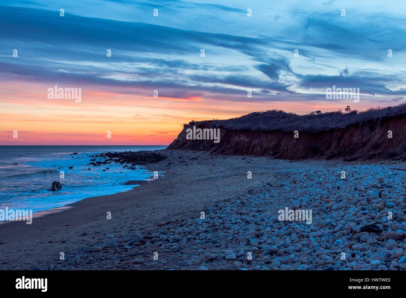 Winter Sunset in Montauk Point Stock Photo - Alamy
