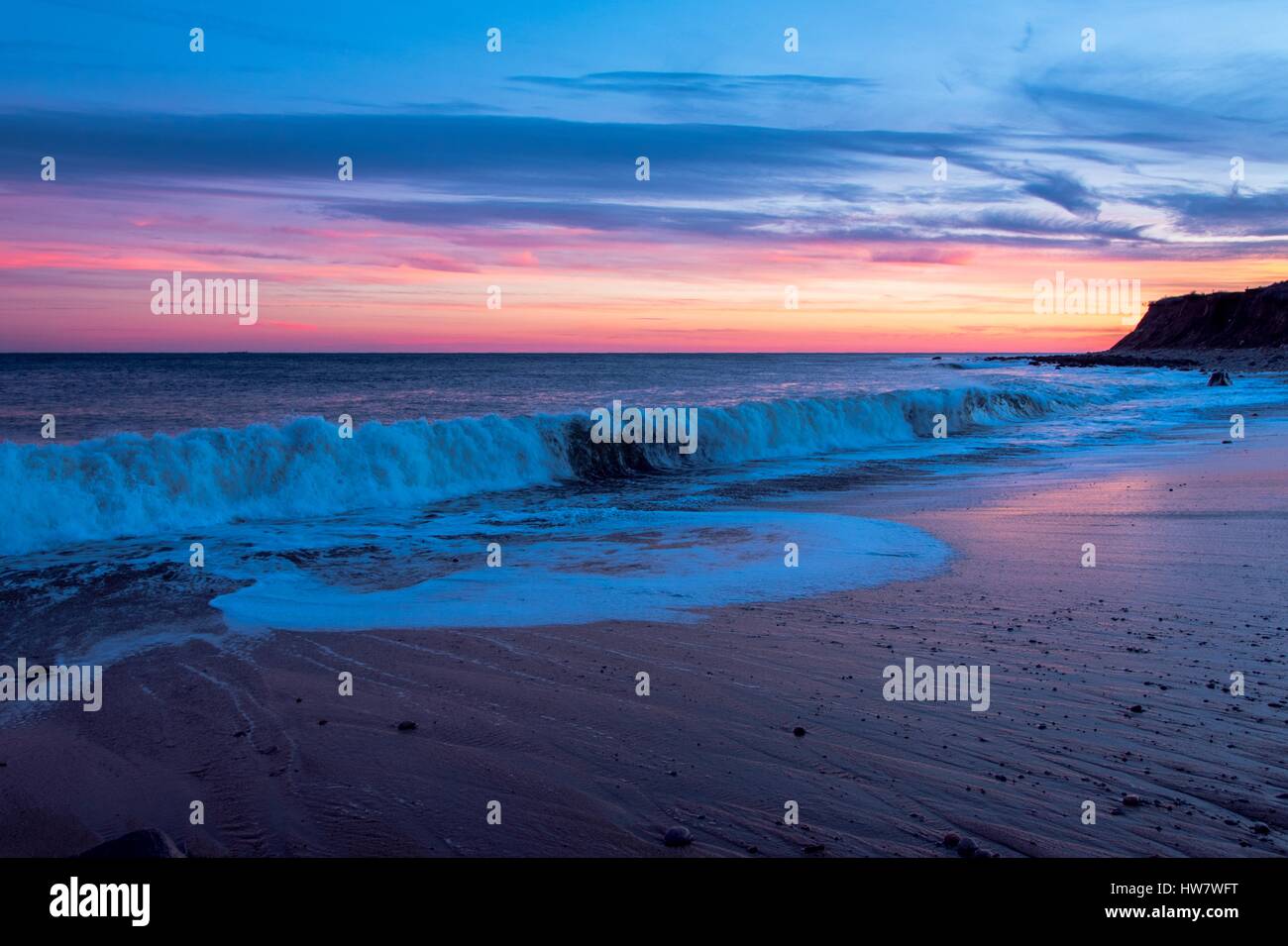 Winter Sunset in Montauk Point Stock Photo - Alamy